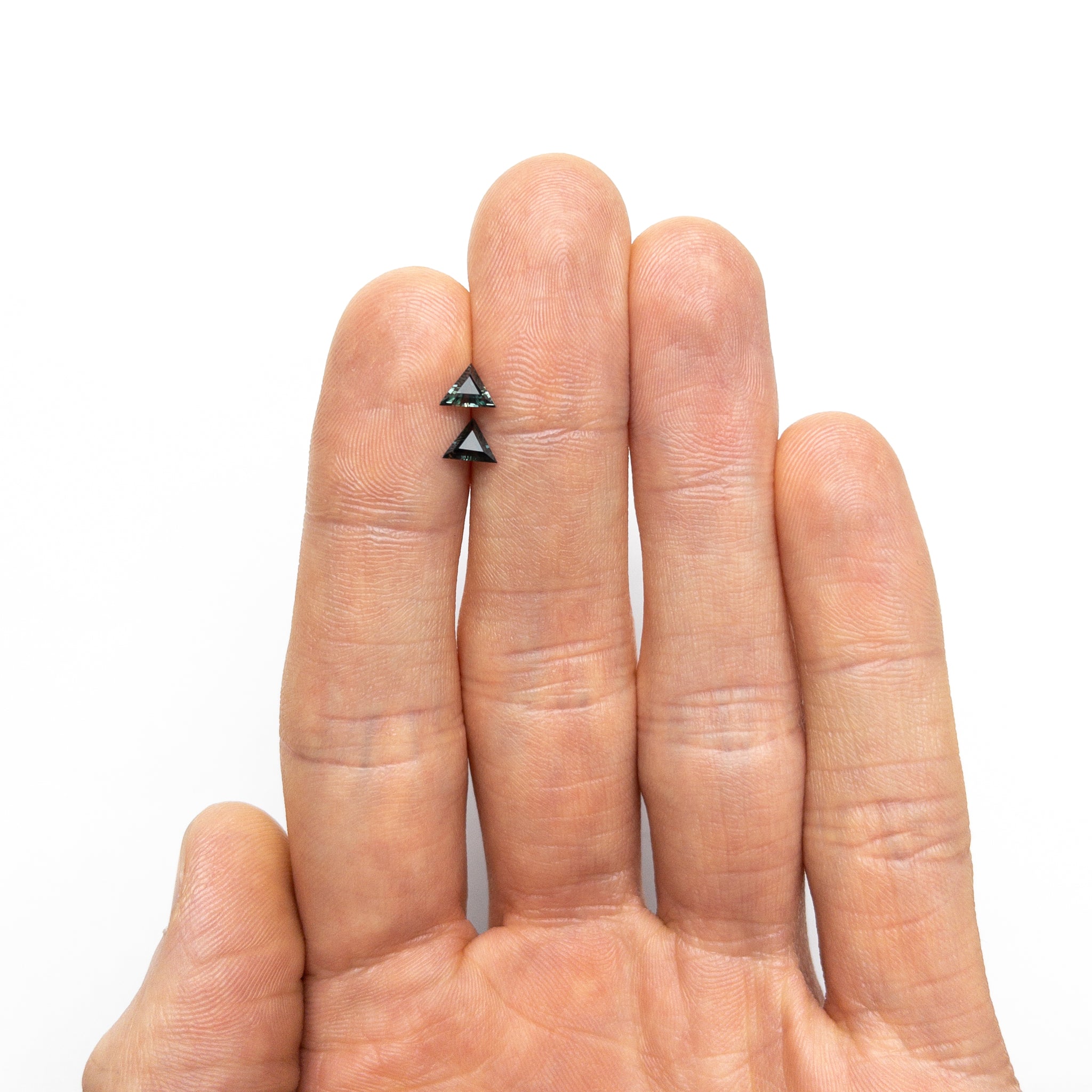 0.73cttw 2pc 5.01x5.70x2.75mm 4.94x5.58x2.31mm Triangle Step Cut Sapph ...