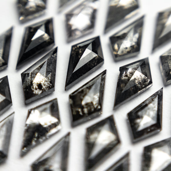 Salt and Pepper Kite Rosecut Melee - Misfit Diamonds