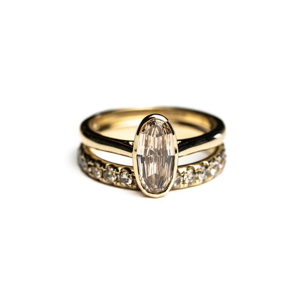 1.05ct Champagne Geo Oval Step Cut H&F Jewellery | Mirage Ring - Misfit ...